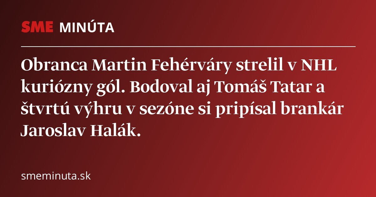 Fehérváry strelil kuriózny gól. Tatar asistoval, Halák vychytal ... Fehérváry strelil kuriózny gól. Tatar asistoval, Halák vychytal ...