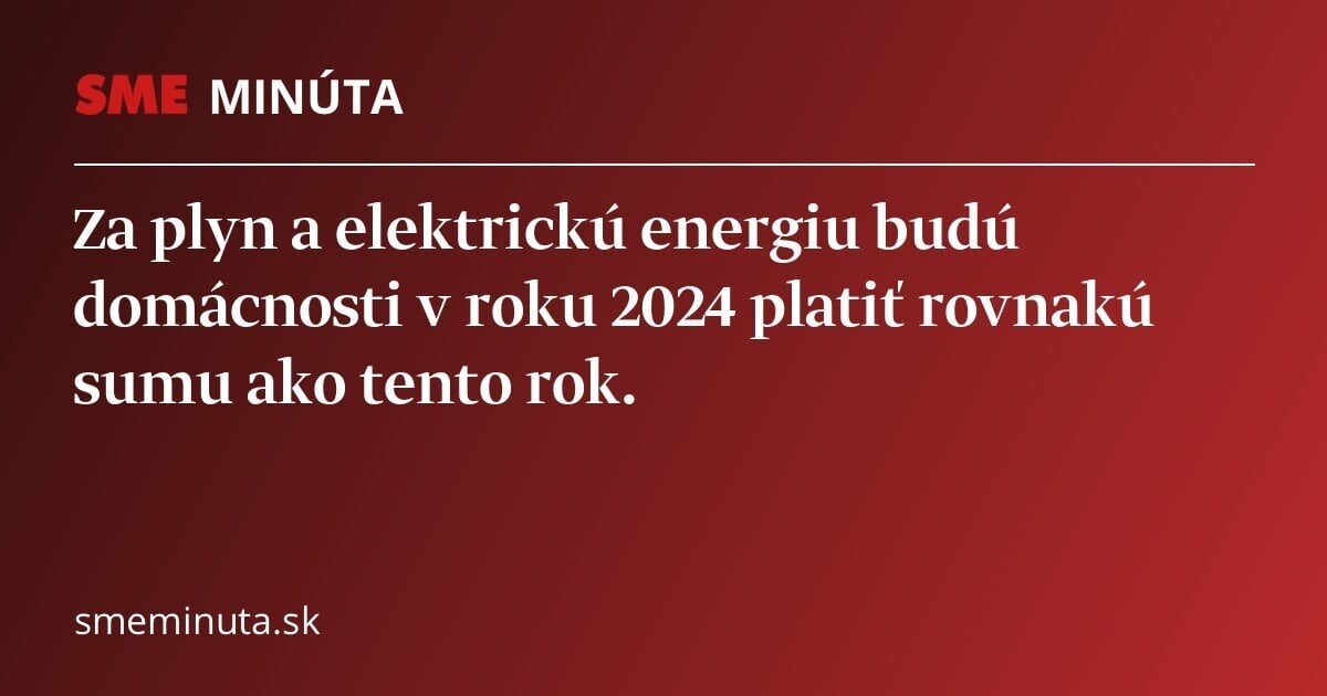Za Plyn A Elektriku Budú Domácnosti V Roku 2024 Platiť Rovnako Ako